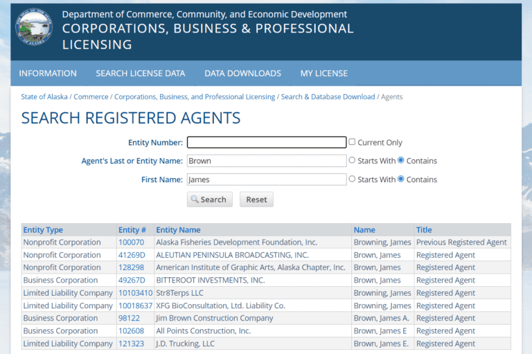 Alaska (AK) Secretary of State (SOS) LLC & Business Search