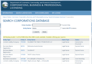 Alaska (AK) Secretary of State (SOS) LLC & Business Search