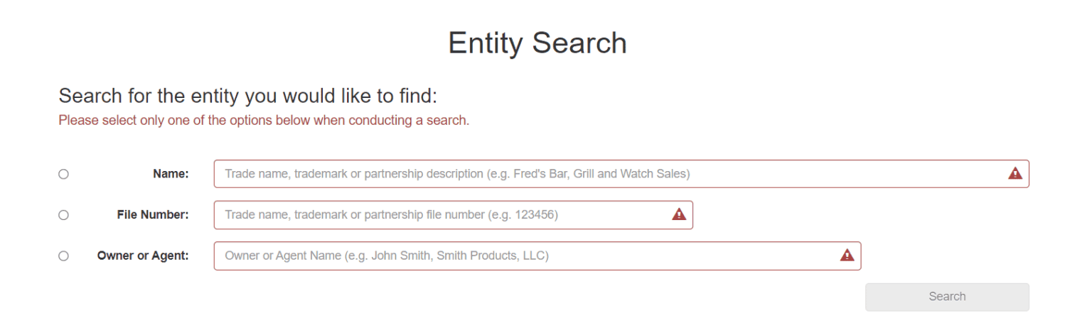 Secretary of State Business Entity Search For All 50 States