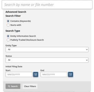 Secretary of State Business Entity Search For All 50 States