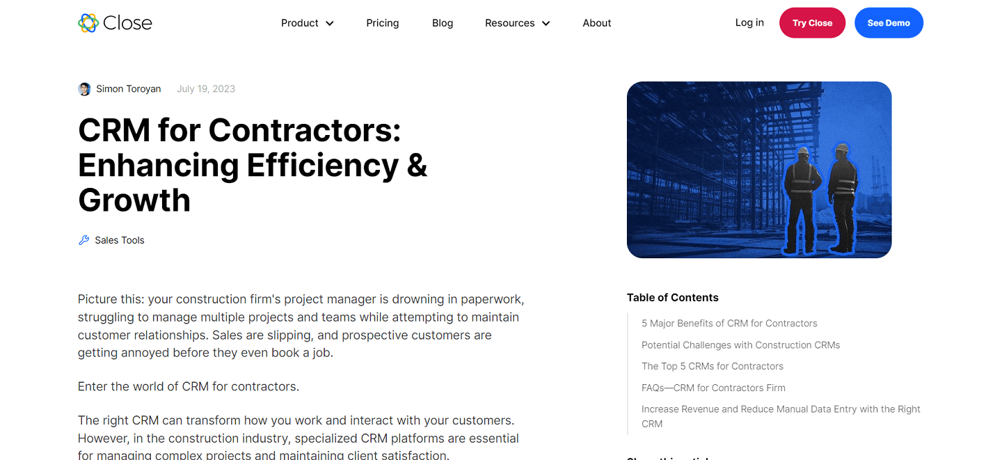 14 Best CRMs For Contractors - Switch On Business