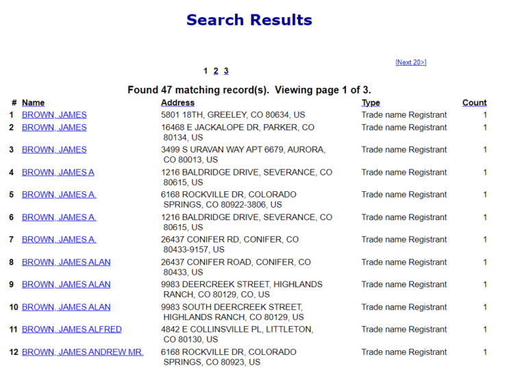 Colorado (CO) Secretary of State (SOS) LLC & Business Search