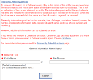 Secretary of State Business Entity Search For All 50 States