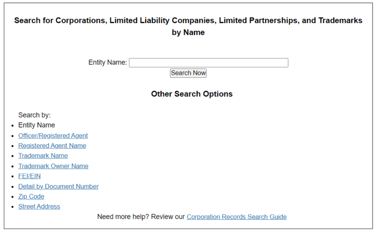 Florida (FL) Secretary of State (SOS) LLC & Business Search