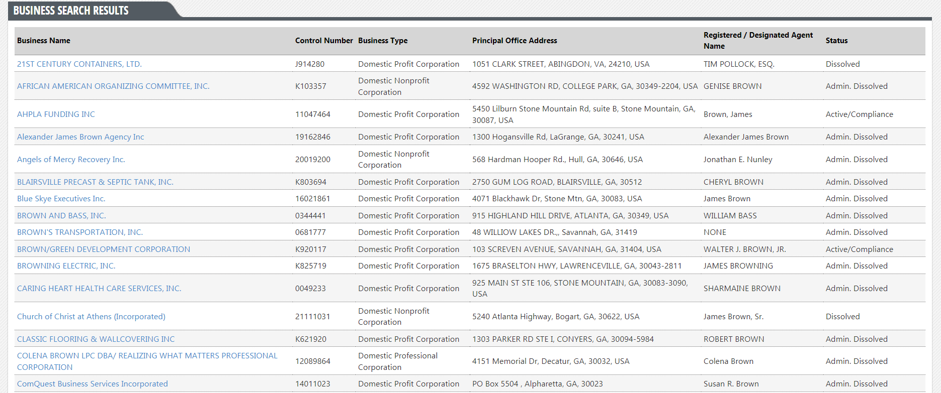 Georgia (GA) Secretary of State (SOS) LLC & Business Search
