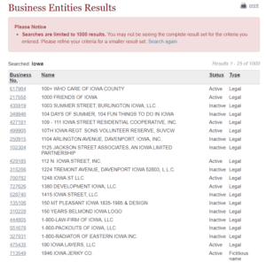 Iowa (IA) Secretary of State (SOS) LLC & Business Search - Switch On ...