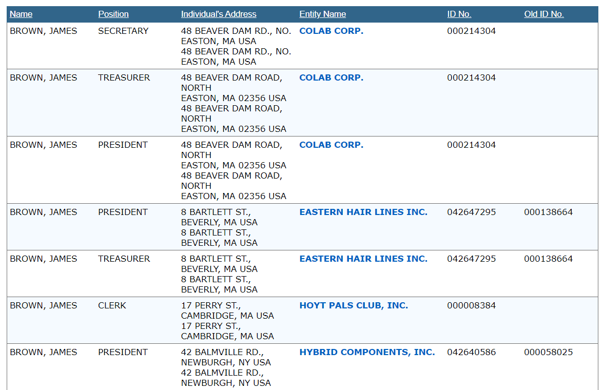 Massachusetts (MA) Secretary of State (SOS) LLC & Business Search