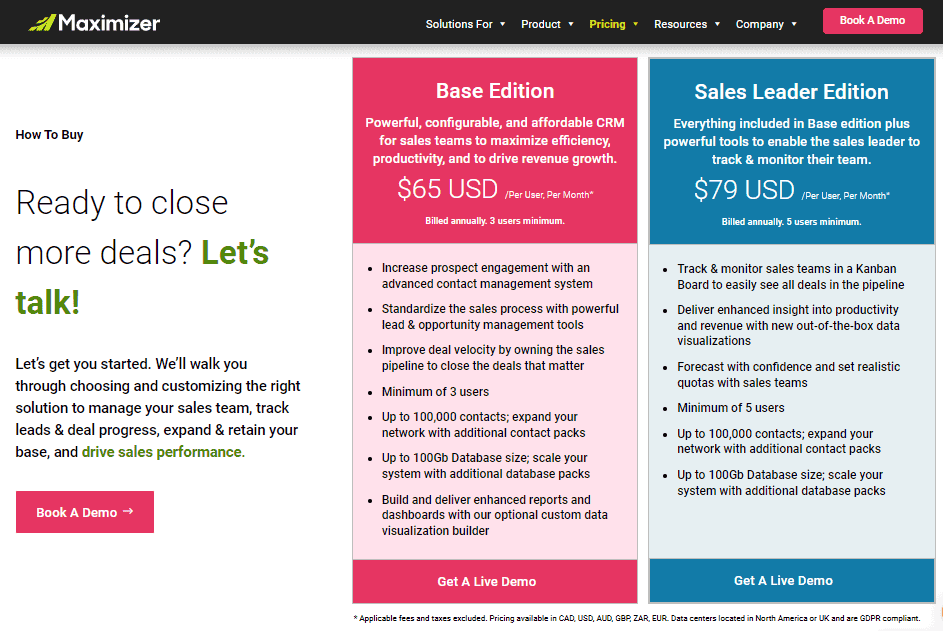 Maximizer User Reviews & Pricing For 2025 - Switch On Business