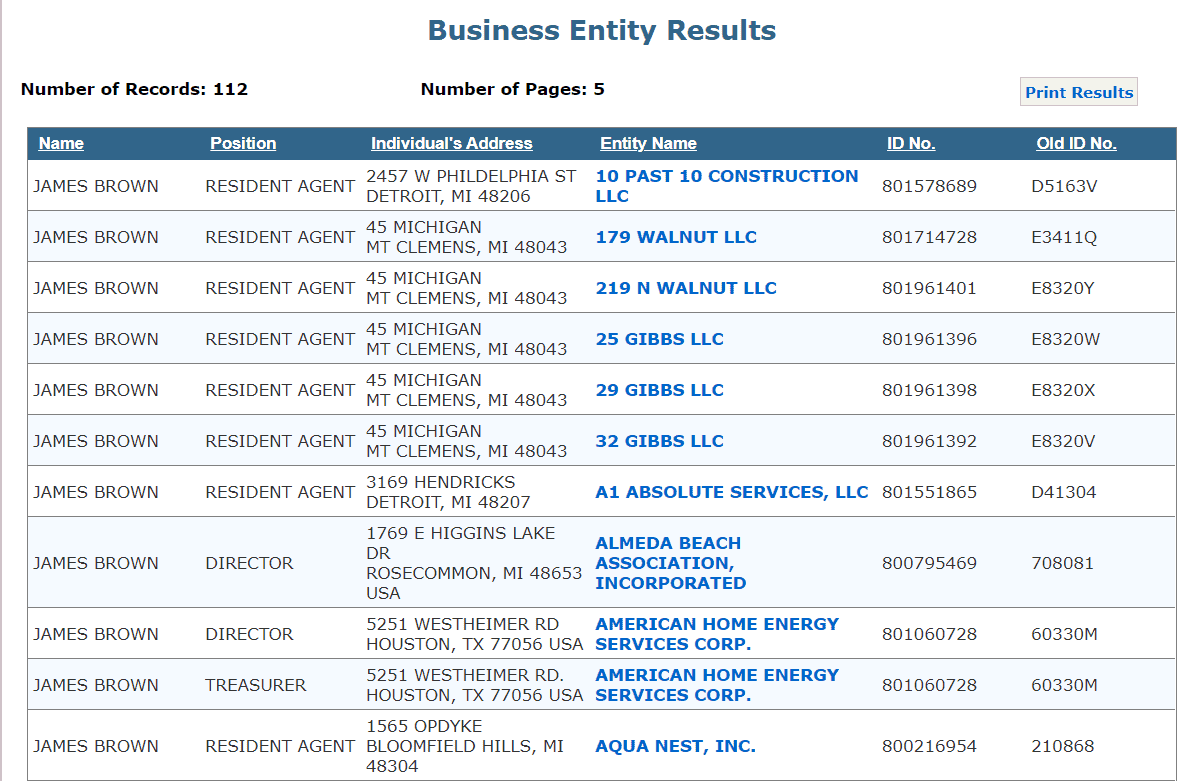 Michigan (MI) Secretary of State (SOS) LLC & Business Search
