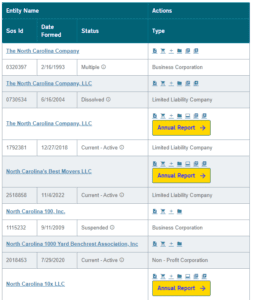 North Carolina (NC) Secretary of State (SOS) LLC & Business Search ...