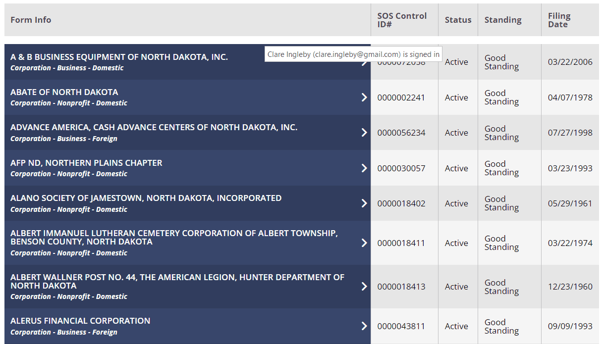 North Dakota (ND) Secretary of State (SOS) LLC & Business Search ...