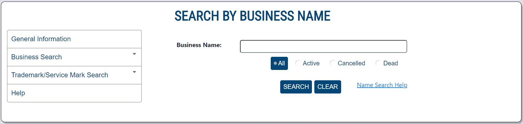 Secretary of State Business Entity Search For All 50 States