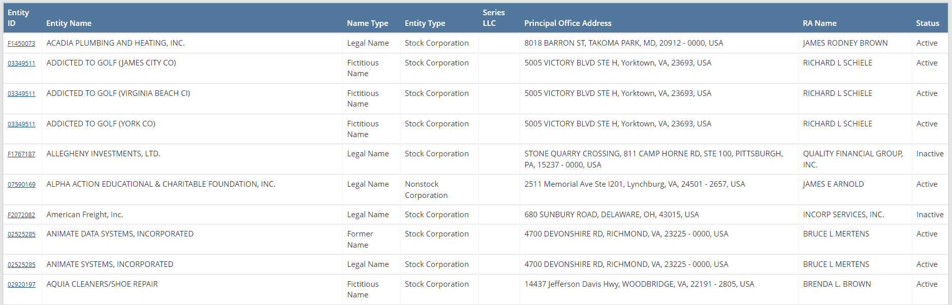 Virginia (VA) Secretary of State (SOS) LLC & Business Search - Switch ...