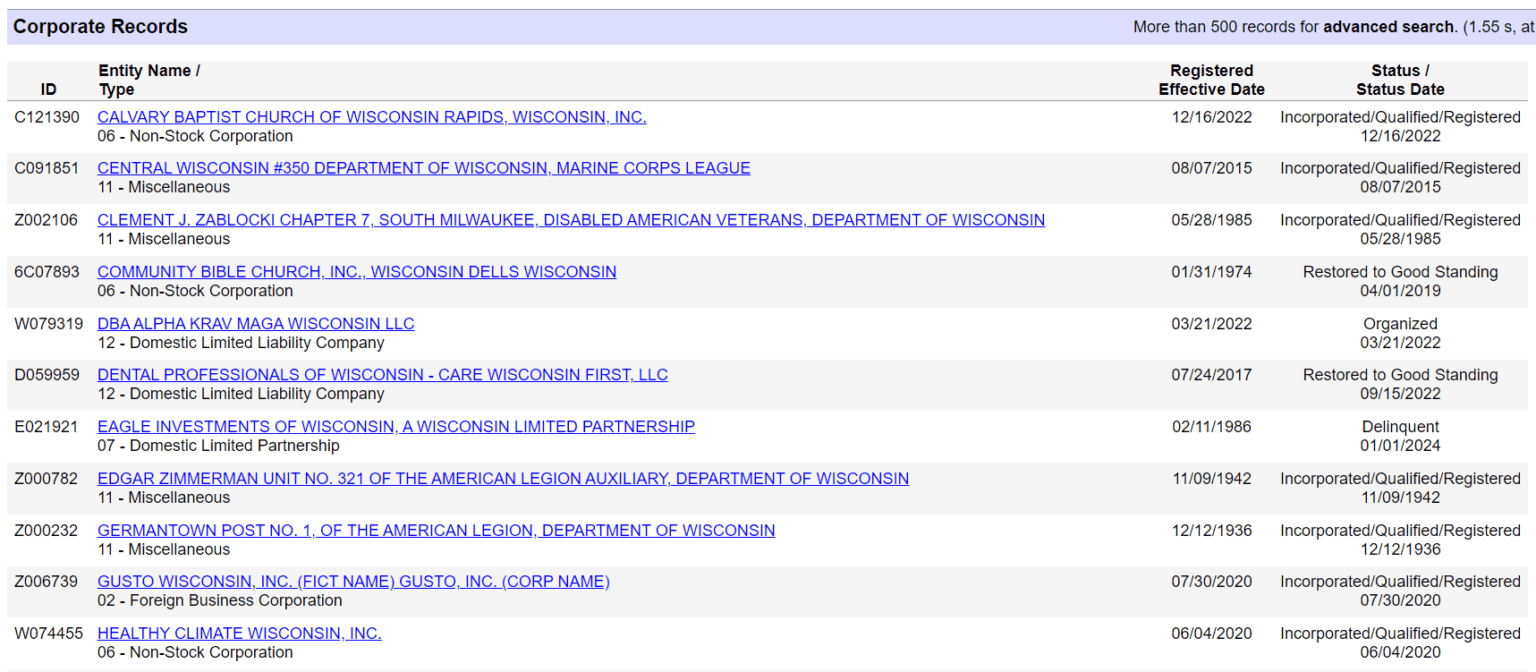 Wisconsin (WI) Secretary of State (SOS) LLC & Business Search - Switch ...